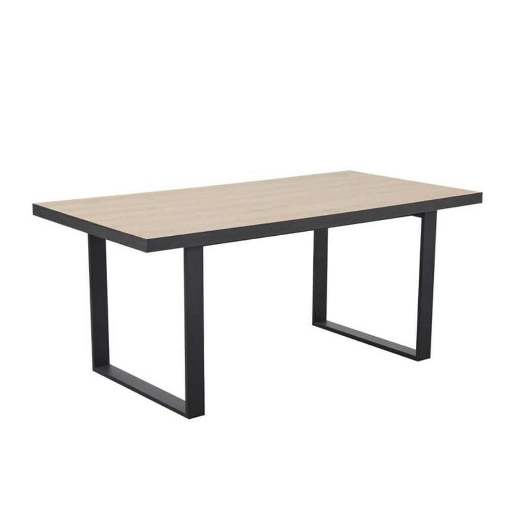 Momentous Living - Stylish Rectangular Wooden Kitchen Dining Table 180cm Natural/Black Dining Table