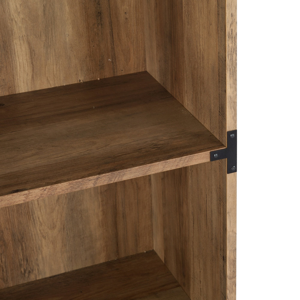 Momentous Living - Zephyr Wooden 5-Tier Bookcase Display Shelves Rustic Oak Bookcasae Sales