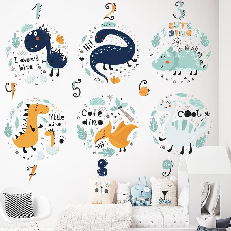 Momentous Living - Dinosaur and Numbers Wall Sticker Decoration Decor ...