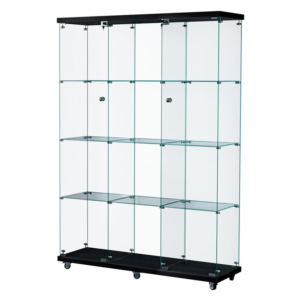 Momentous Living - Tall 4-Tier Glass Display Cabinet with Wheels ...
