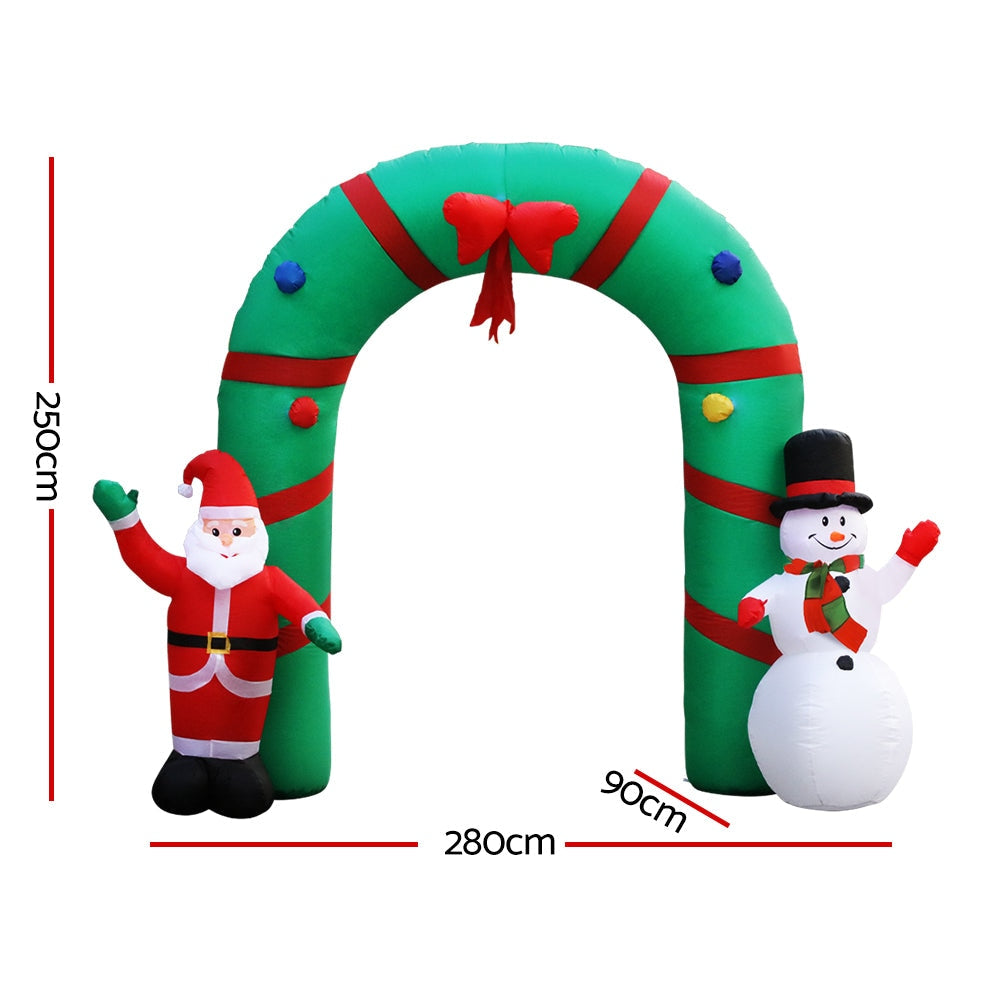 Momentous Living - 2.8M Christmas Inflatable Giant Arch Way Santa ...