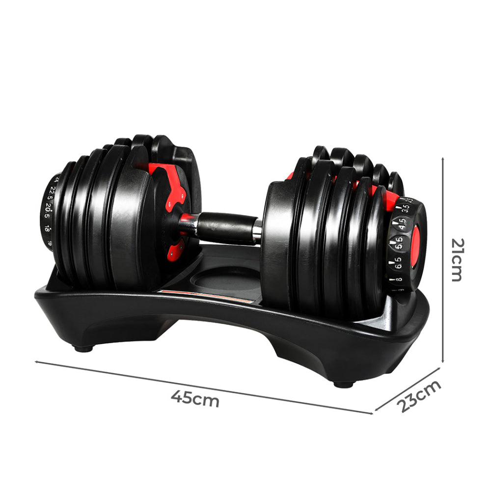 Momentous Living - 24KG Adjustable Dumbbell with Rack | All-in-One ...