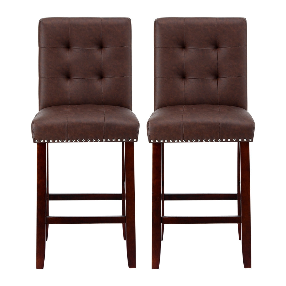 Momentous Living - 2x Bar Stools Kitchen Dining Chairs Counter PU ...