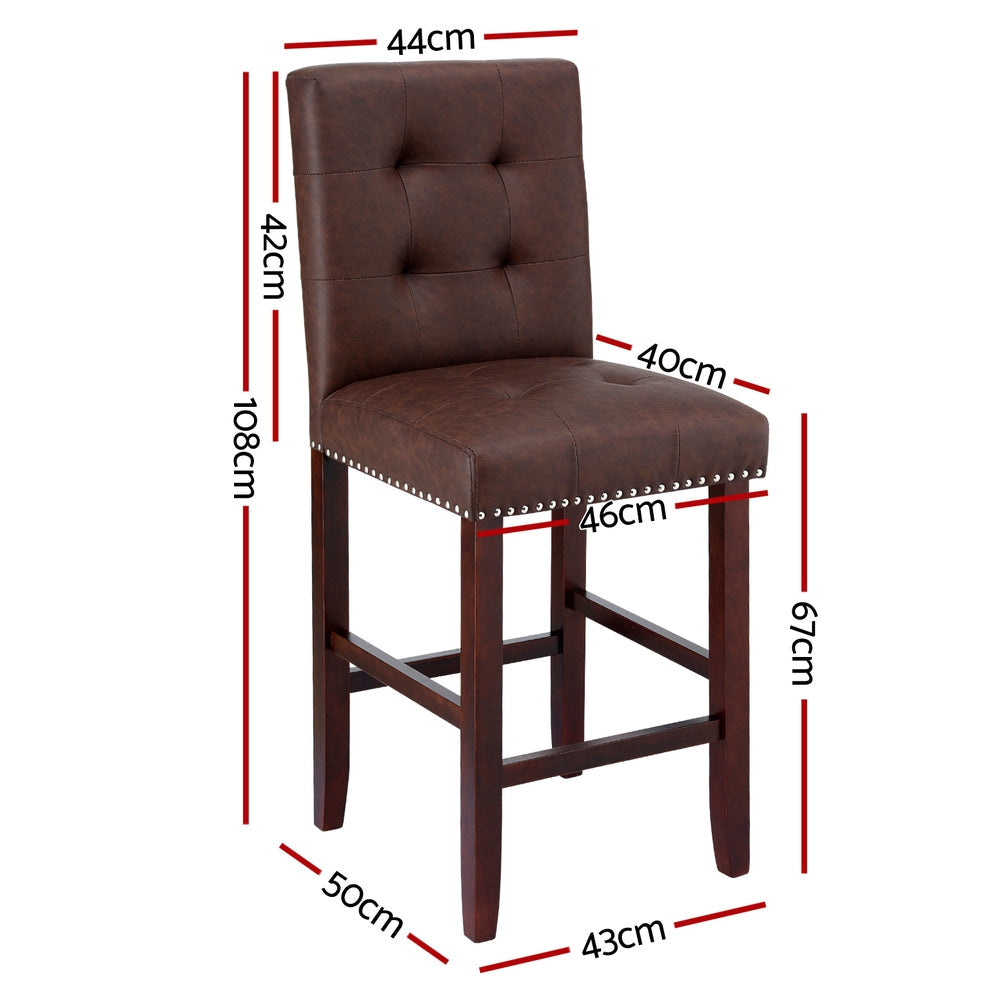 Momentous Living - 2x Bar Stools Kitchen Dining Chairs Counter PU ...