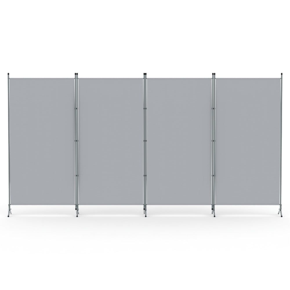 Momentous Living - 4 Panel Room Divider Screen 345x180cm Fabric Grey ...