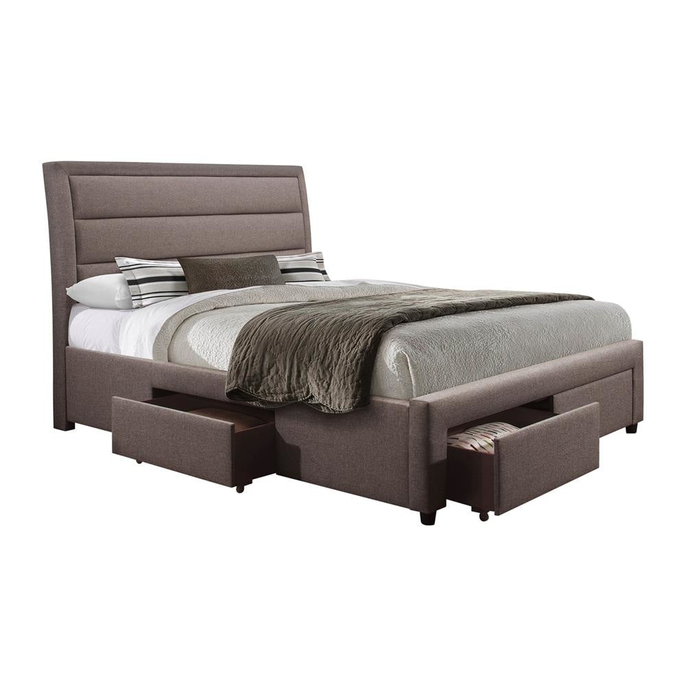 Momentous Living - 4 Pieces Storage Bedroom Suite Upholstery Fabric in ...
