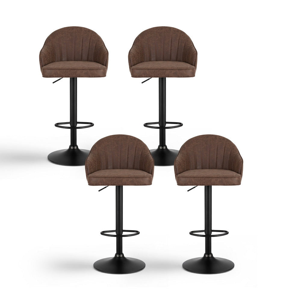 Momentous Living - 4x Bar Stools Kitchen Swivel Gas Lift Counter Chair ...