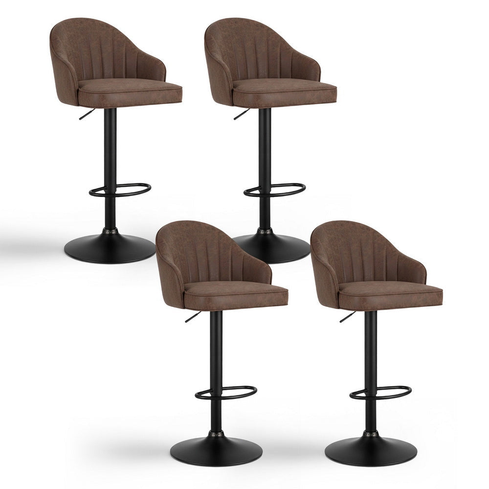 Momentous Living - 4x Bar Stools Kitchen Swivel Gas Lift Counter Chair ...