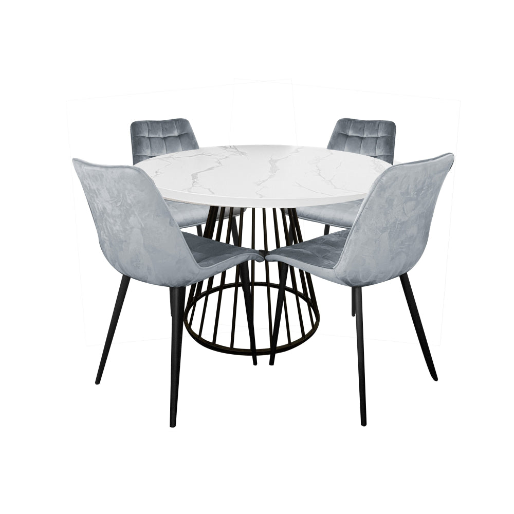 Momentous Living - 5Pc Dining Set Matilda Round Dining Table 110cm ...