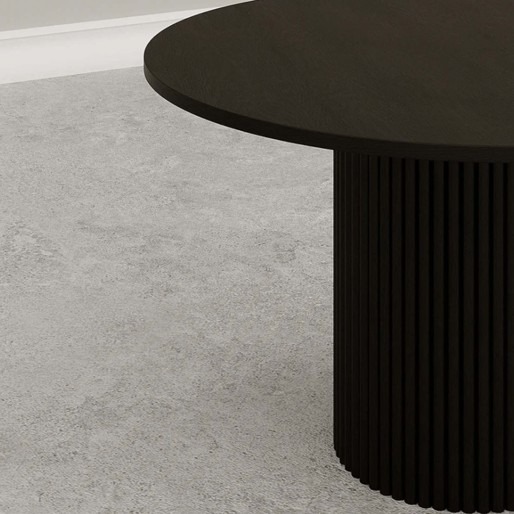 Momentous Living - 5Pc Dining Set Sona Round Dining Table 120cm Black W ...