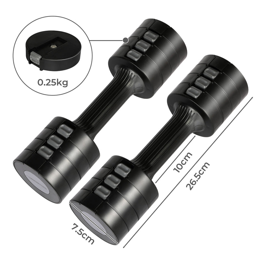 Momentous Living - Adjustable Dumbbell Pair – 1KG to 5KG (Black ...