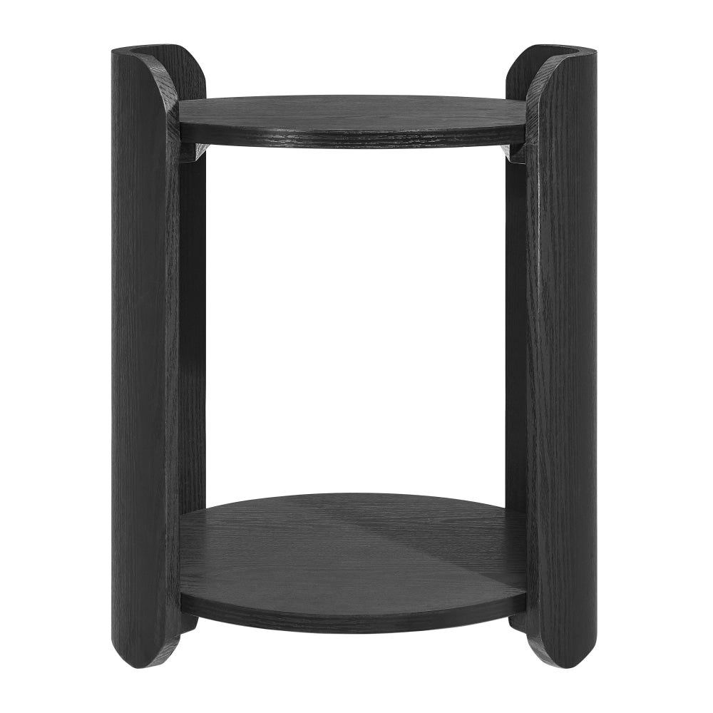 Momentous Living - Amara Wooden Modern Round Side End Lamp Table Black ...