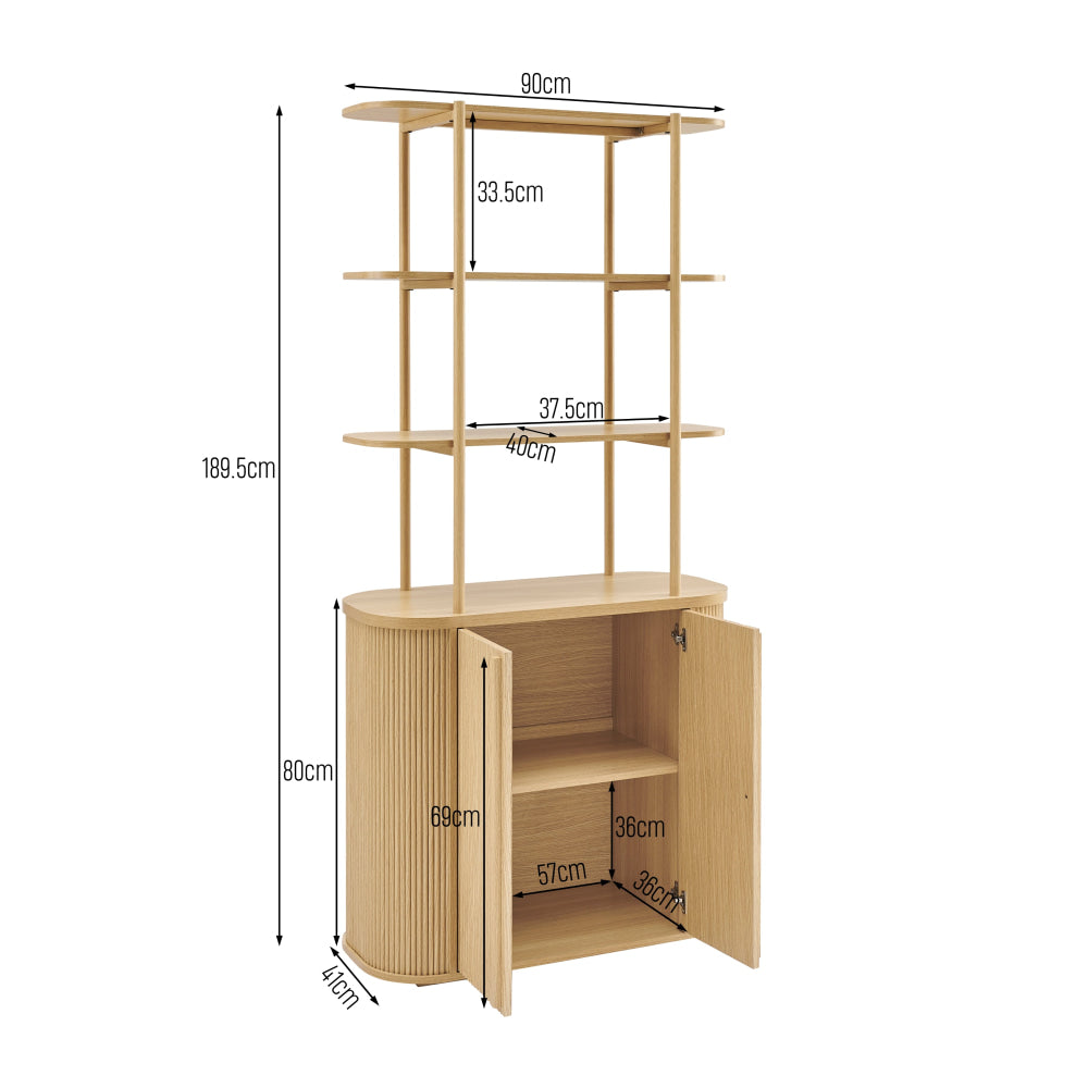 Momentous Living - Azaria Fluted Display Shelf Cabinet Bookcase 2 ...