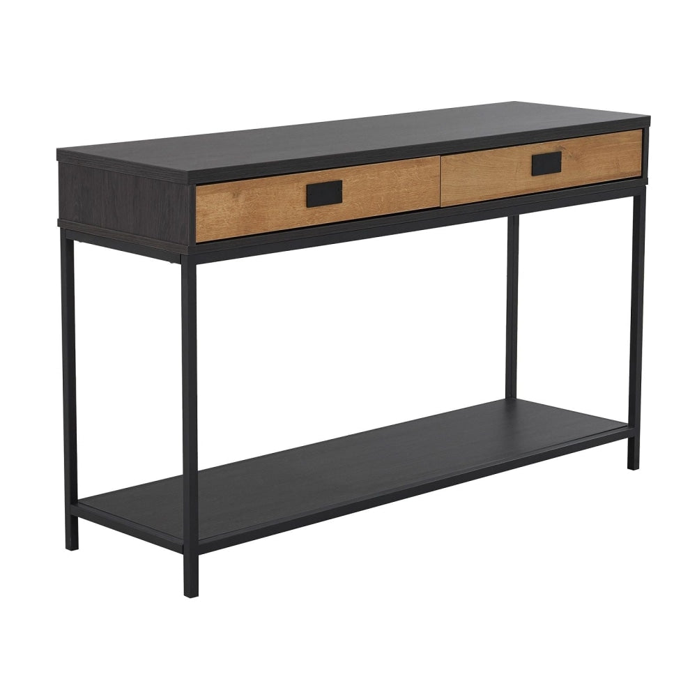 Momentous Living - Hallway Console Hall Table 130cm W/ 2- Drawer - Oak & Black Hall Table Sales
