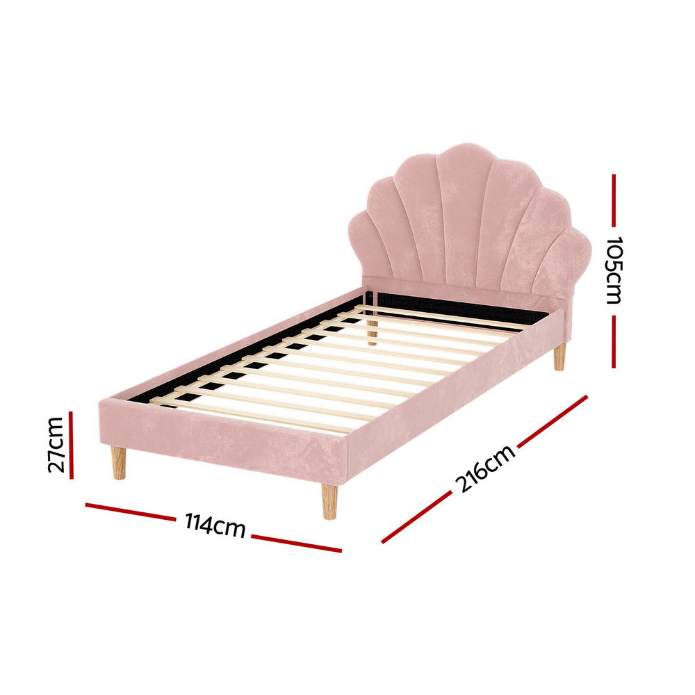 Momentous Living - Bed Frame King Single Size Scallop-Shape Bedhead ...