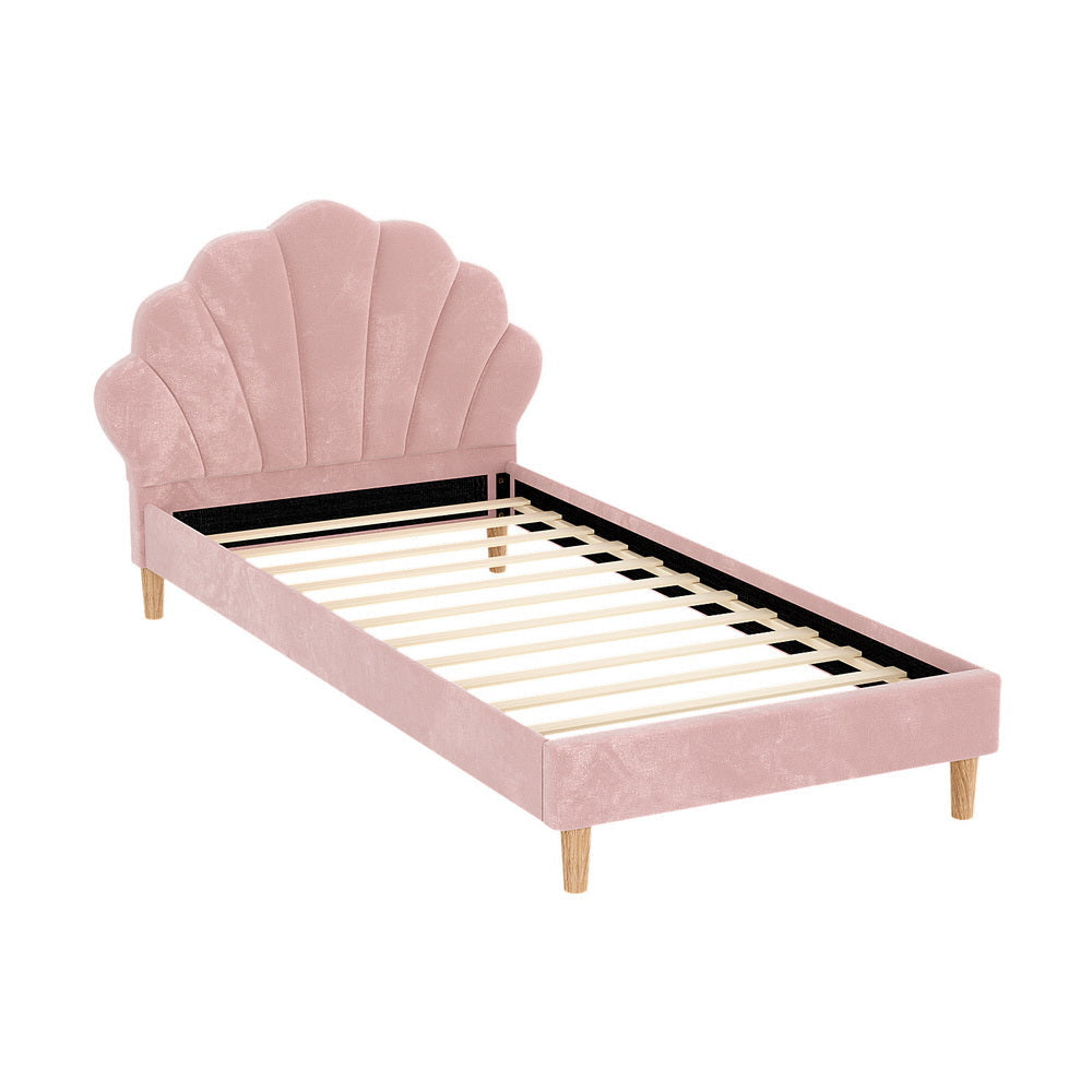 Momentous Living - Bed Frame King Single Size Scallop-Shape Bedhead ...