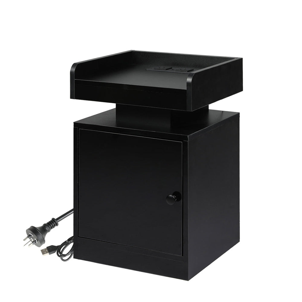 Momentous Living - Bedside Table With RGB LED Lights USB Charging ...