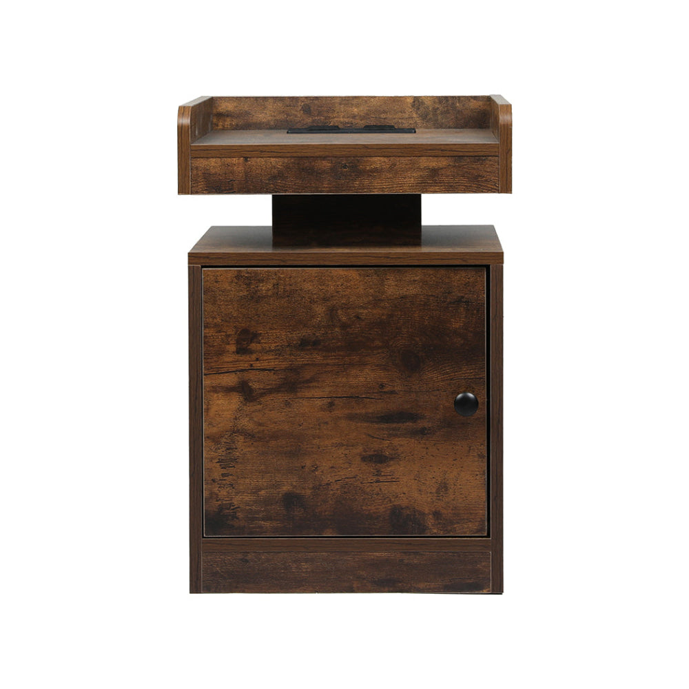 Momentous Living - Bedside Table With RGB LED Lights USB Charging ...