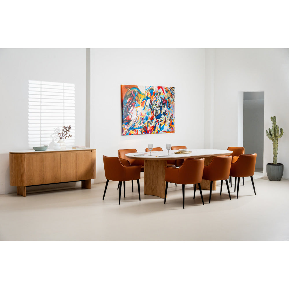 Momentous Living - Bronya Matte Ceramic Top Wooden Rectangular Large ...