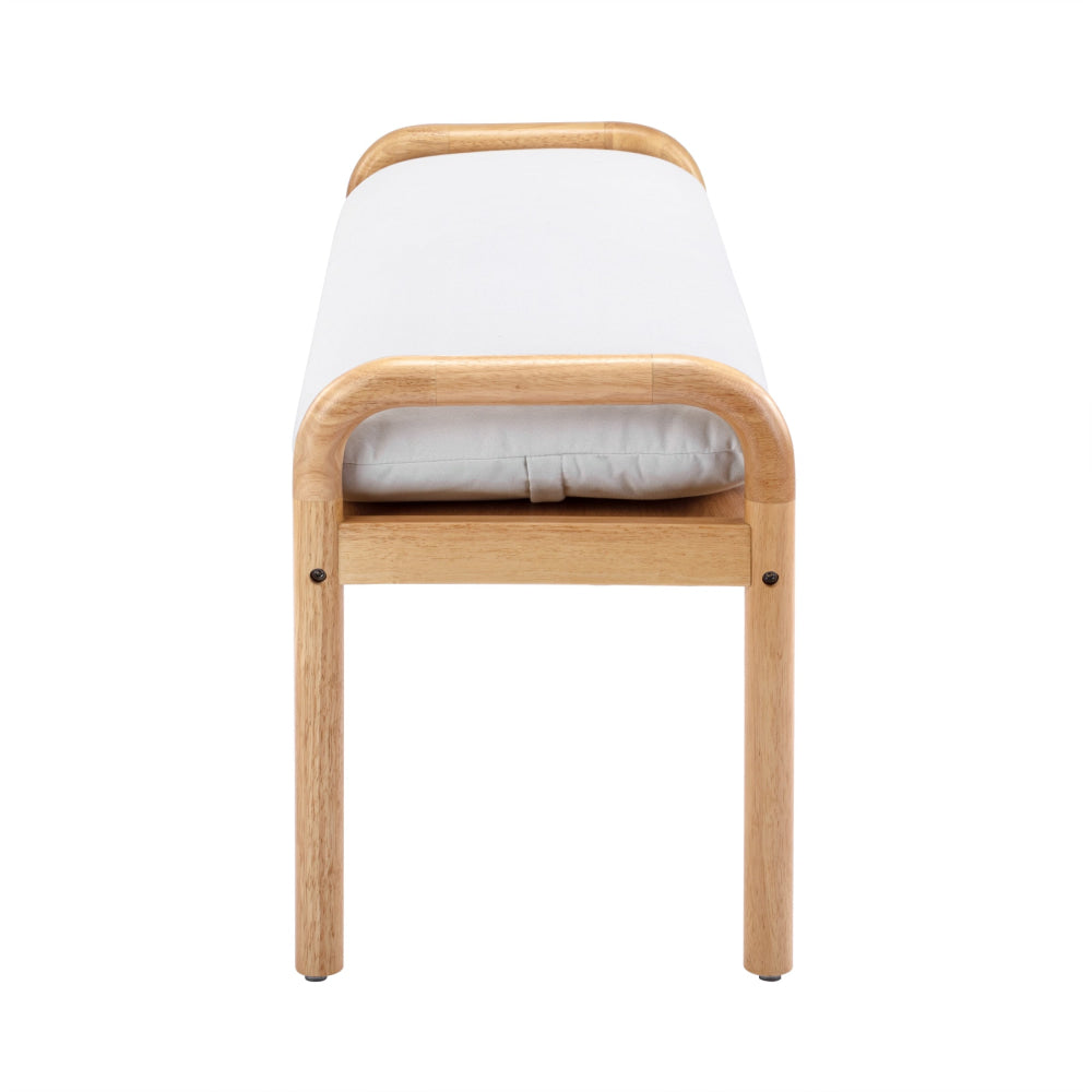 Momentous Living - Casey Wooden Frame Fabric Cushion Ottoman Bench ...