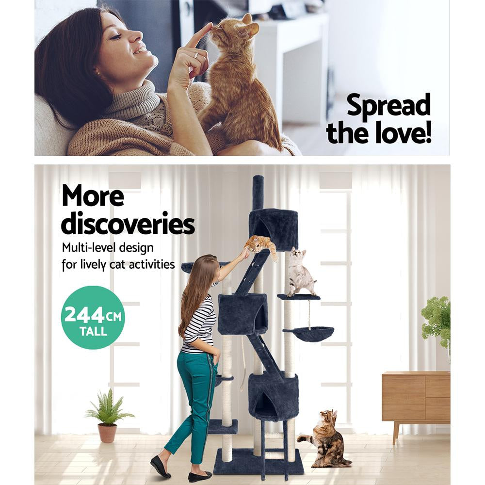Momentous Living - Cat Tree 244cm Trees Scratching Post Scratcher Tower ...