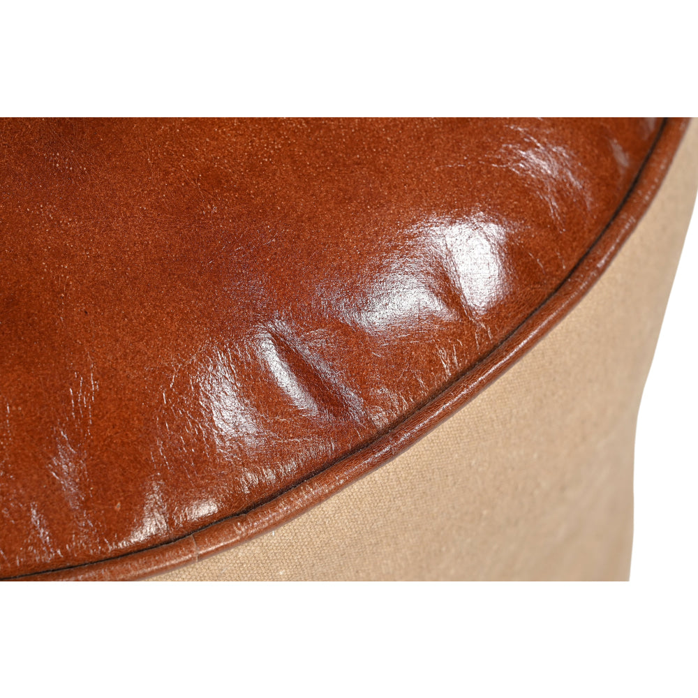 Momentous Living - Charlotte Chateau Vintage Leather Canvas Rotund Foot ...