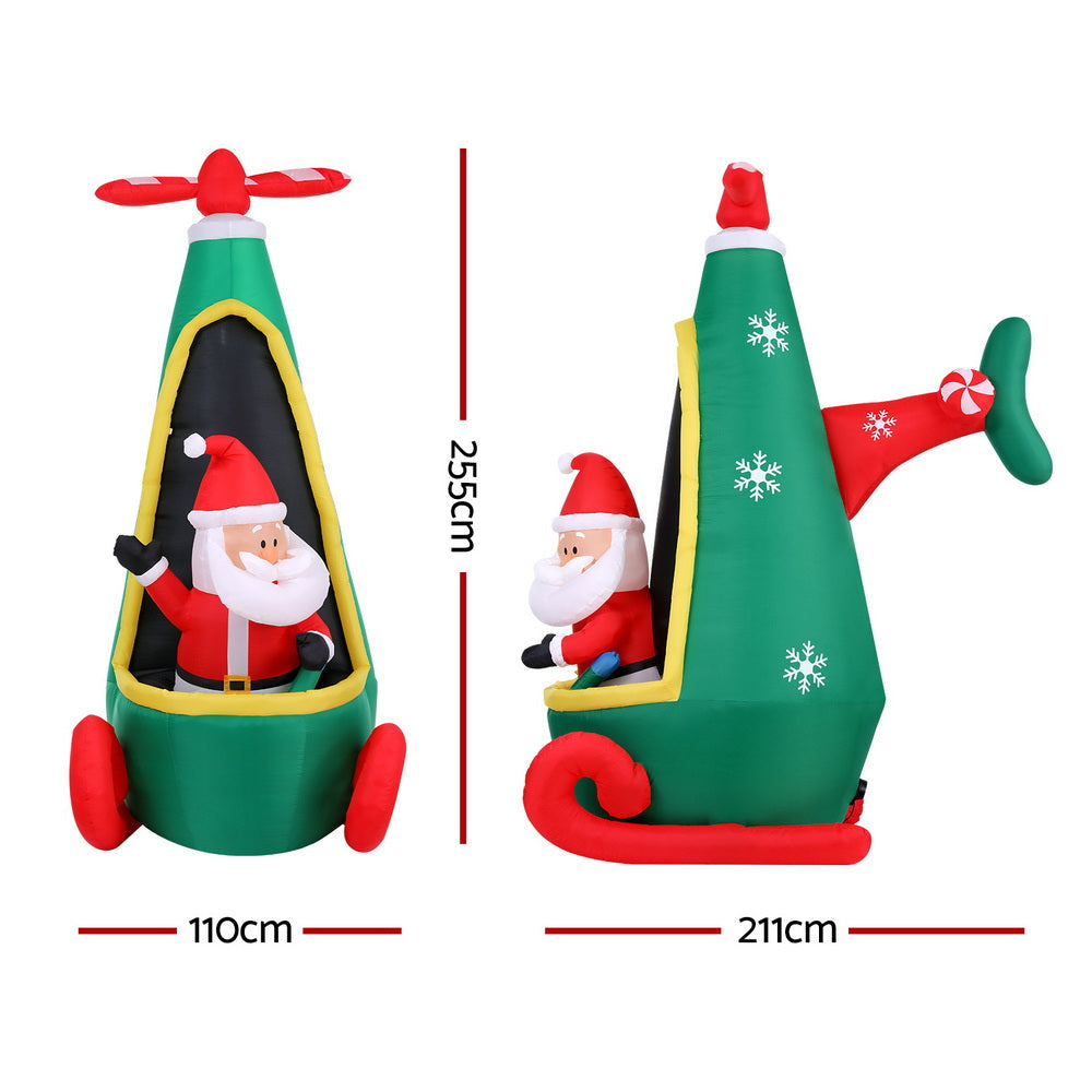 Momentous Living - Christmas Inflatable Santa in Helicopter 2.55M ...
