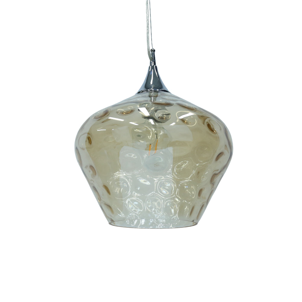 Momentous Living - Cillian Glass Shade Hanging Pendant Light Lamp Amber ...