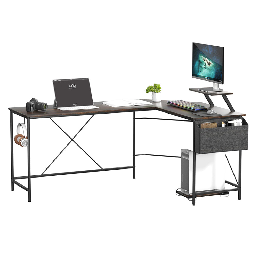 Momentous Living - L Shaped Computer Desk With Monitor Stand And CPU ...