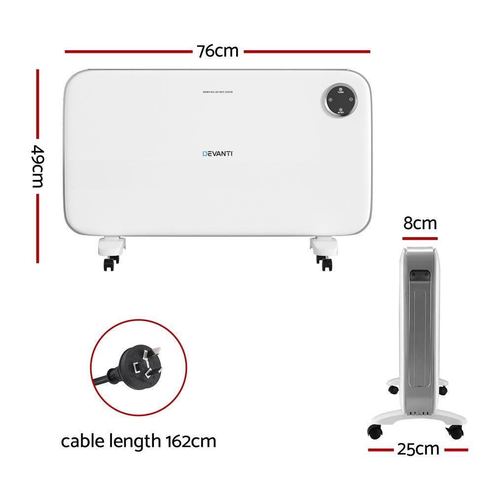 Momentous Living - Devanti Electric Convection Heater White 2000W ...