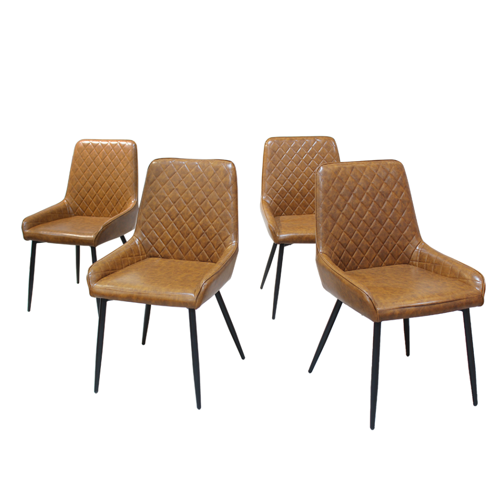 Momentous Living - Dining Chairs x 8 Padded Seat PU Faux Leather Dining ...