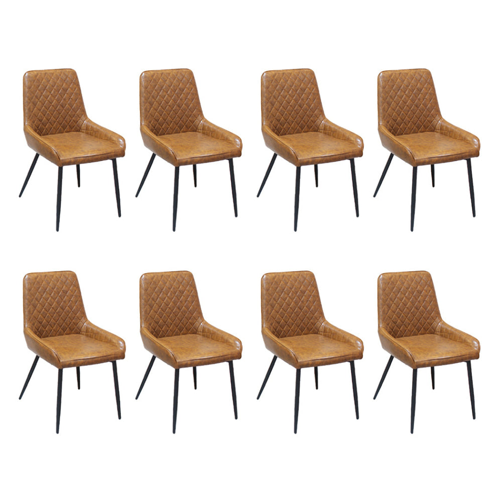 Momentous Living - Dining Chairs x 8 Padded Seat PU Faux Leather Dining ...