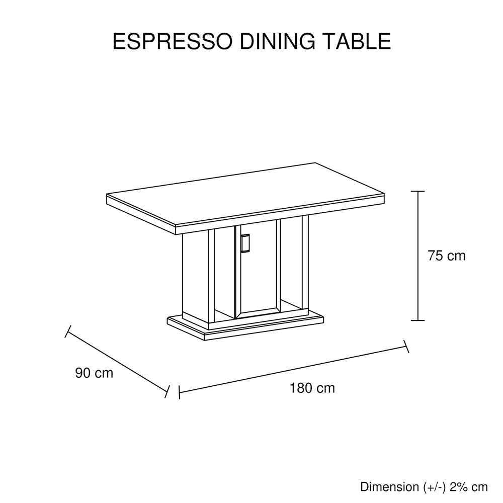 Momentous Living Dining Table in Rectangular Shape High Glossy MDF ...