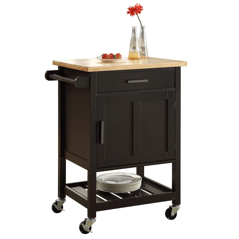 Momentous Living - Dora Modern Wooden Kitchen Trolley Cart 1-Drawer 1 ...