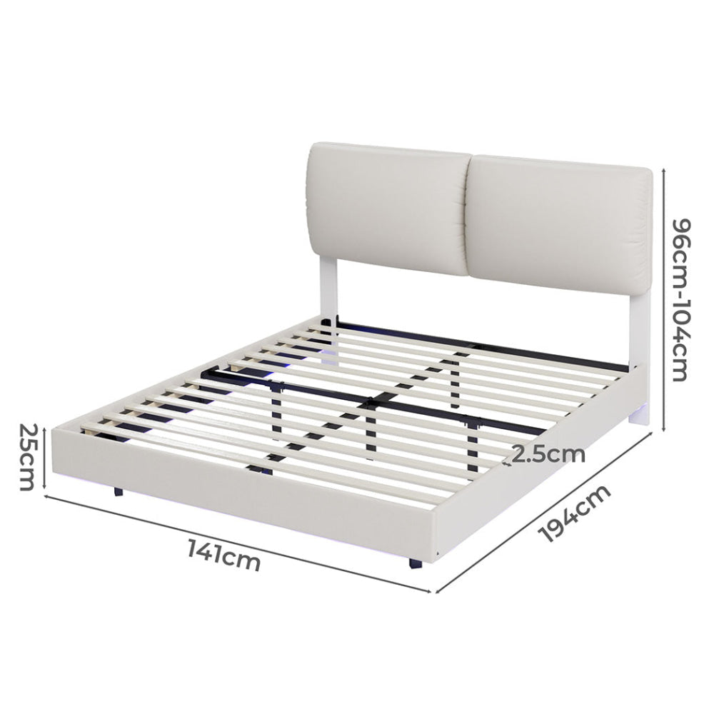 Momentous Living - Double Floating Bed Frame with RGB LED Lights ...
