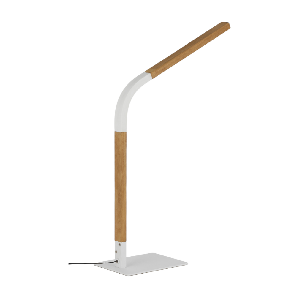 Momentous Living - Dumas Modern Table Desk Lamp Light Wood Metal White ...