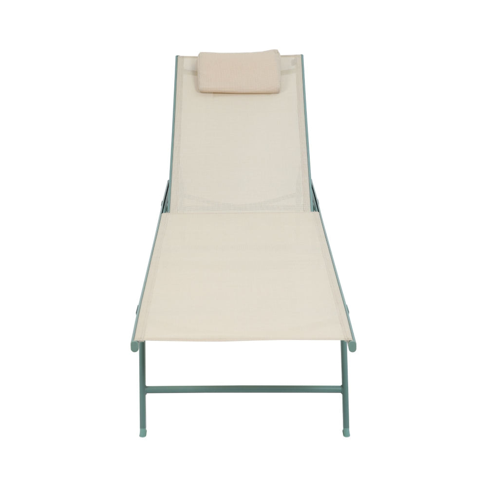 Momentous Living - Fabric Sunlounge Metal Frame Outdoor Sunlounger ...