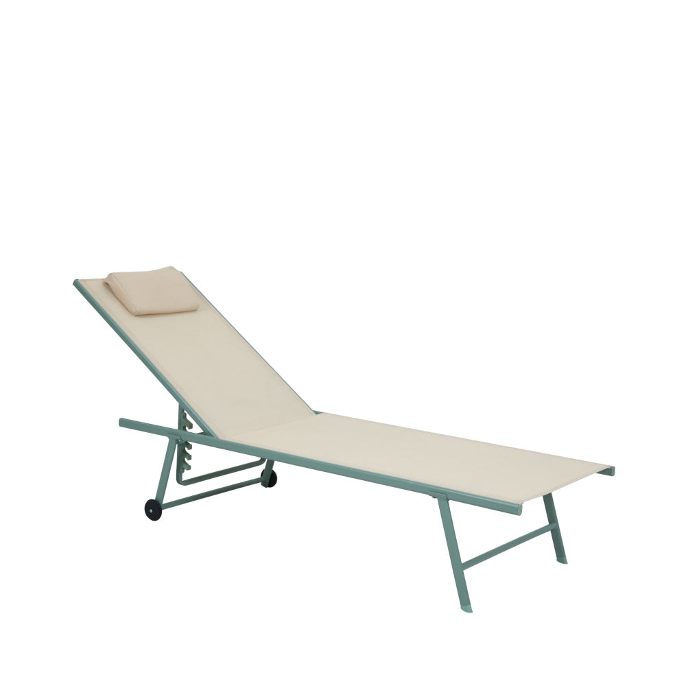 Momentous Living - Fabric Sunlounge Metal Frame Outdoor Sunlounger ...