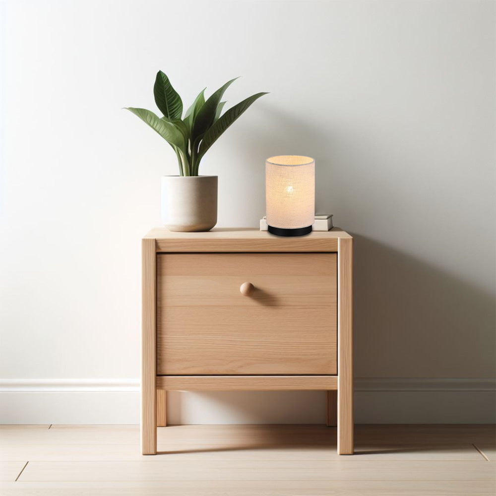 Momentous Living - Flint Fabric Shade Metal Base Desk Table Light Lamp ...