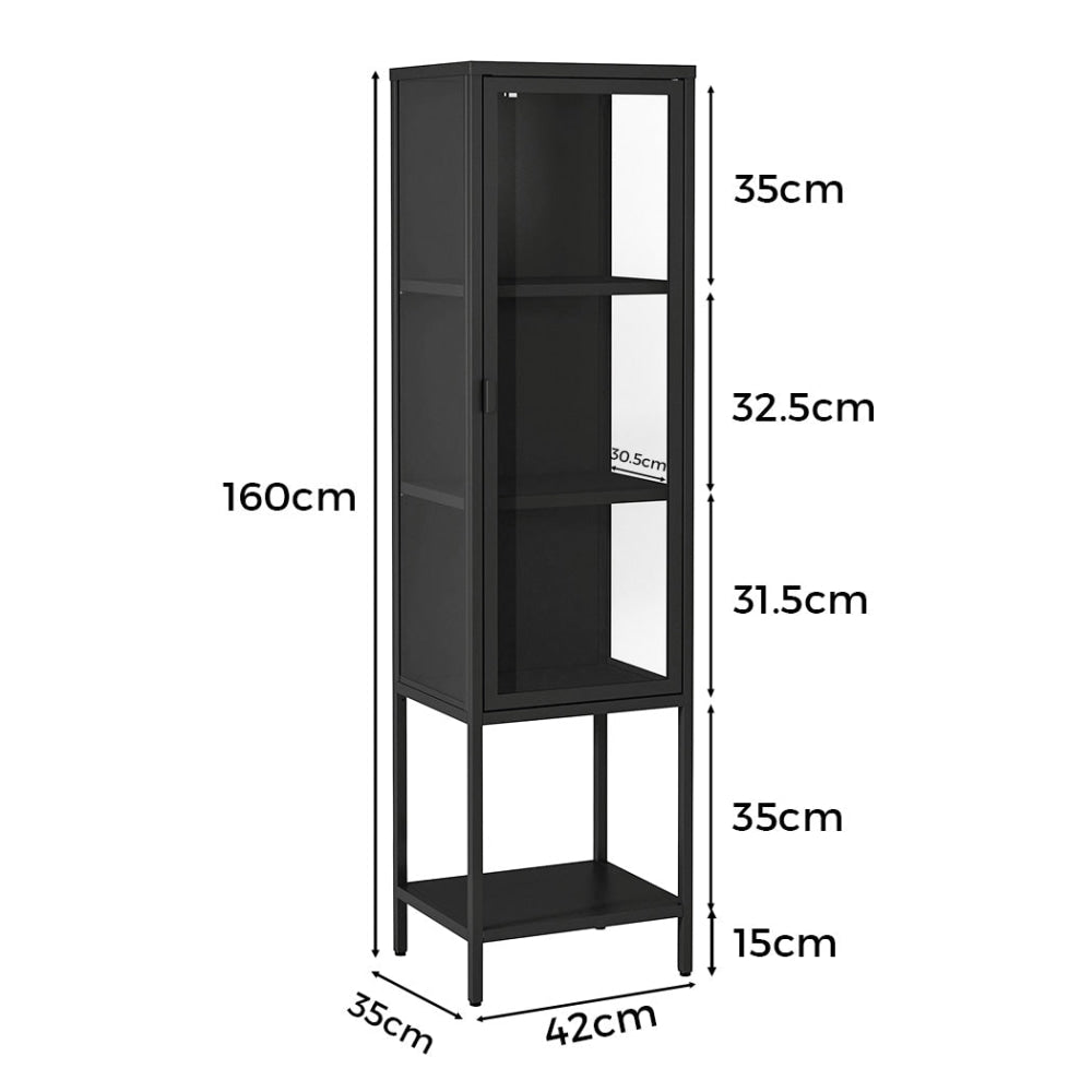 Momentous Living - Glass Display Cabinet – 4-Tier Collections Organizer ...