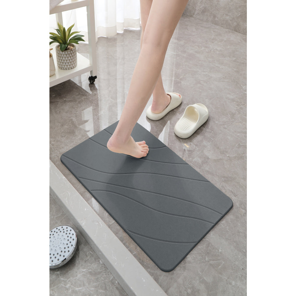 Momentous Living - Hard Diatomite Bath Mat (Lines) 60x39CM Quick ...
