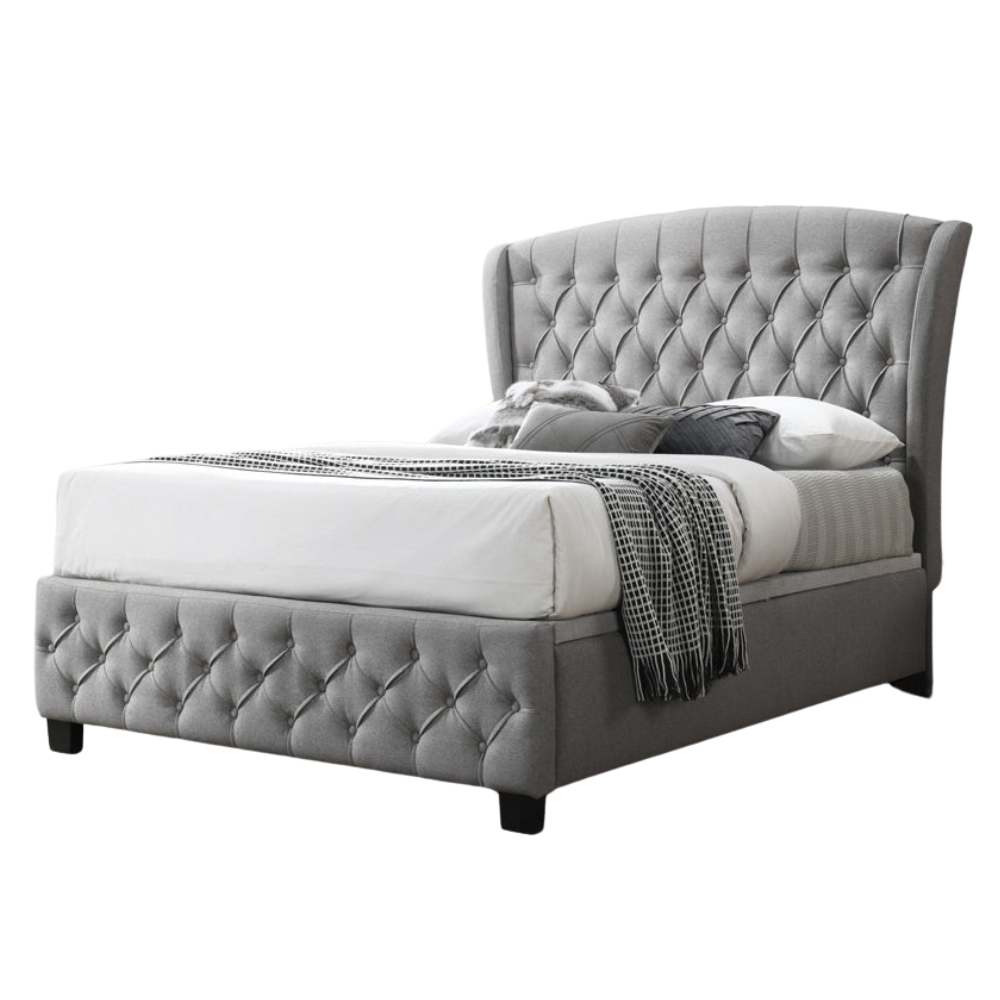 Momentous Living - Howlan Fabric Button Tufted Gas Lift Storage Bed ...