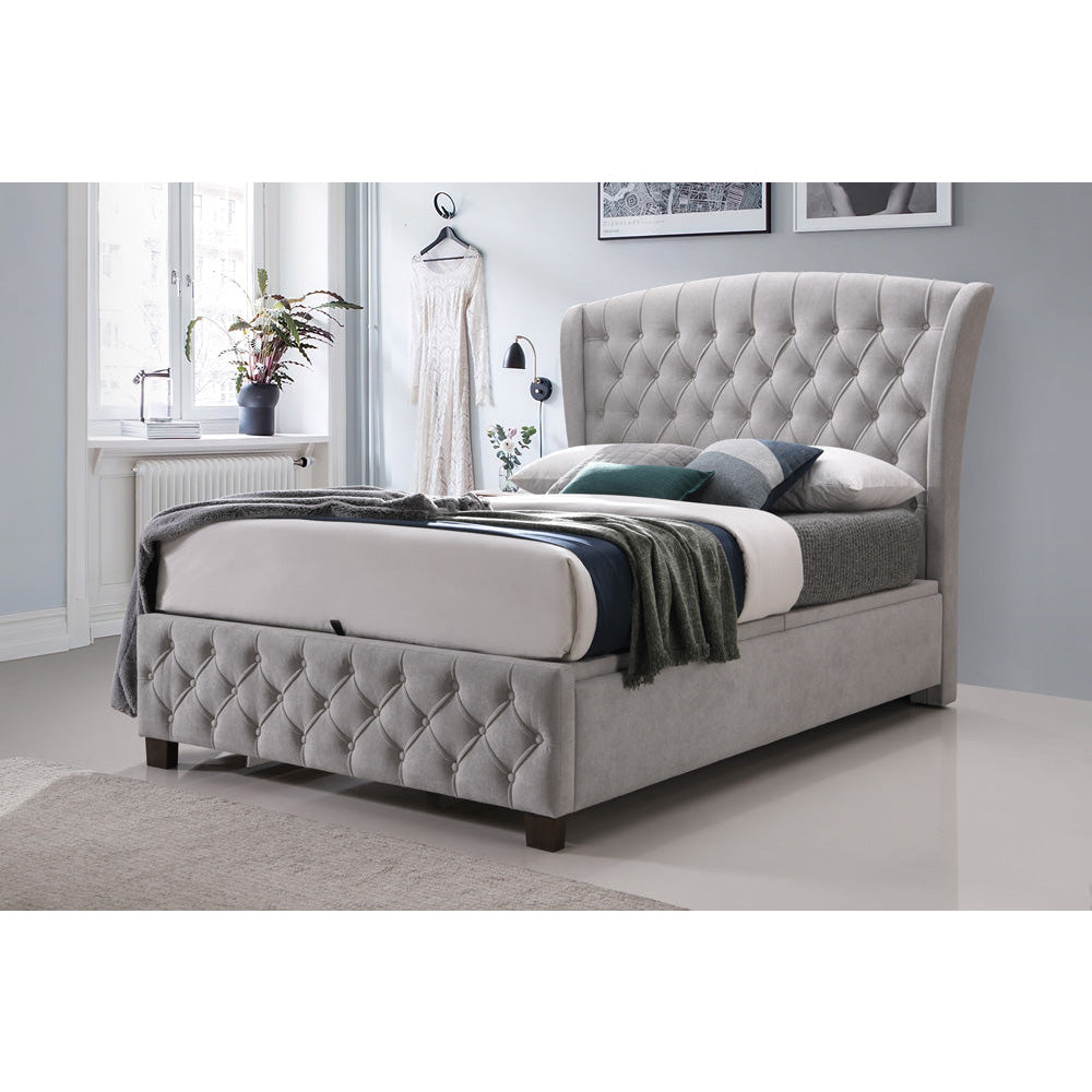 Momentous Living - Howlan Fabric Button Tufted Gas Lift Storage Bed ...