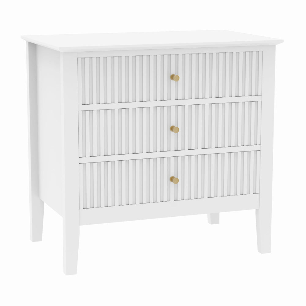 Momentous Living - Issey Modern Fluted Wide 3-Drawers Nightstand ...