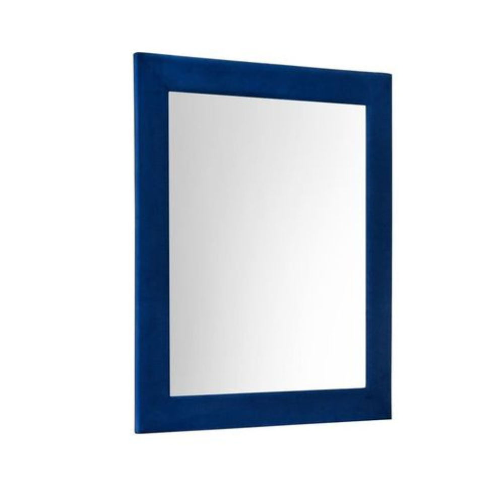 Momentous Living - Modern Elegant Velvet Fabric Dresser Mirror Navy ...