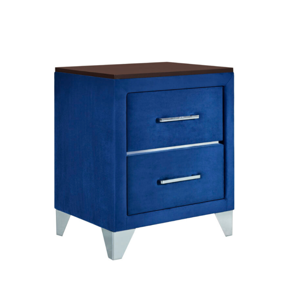 Momentous Living - Modern Elegant Velvet Fabric 2-Drawers NightStand ...