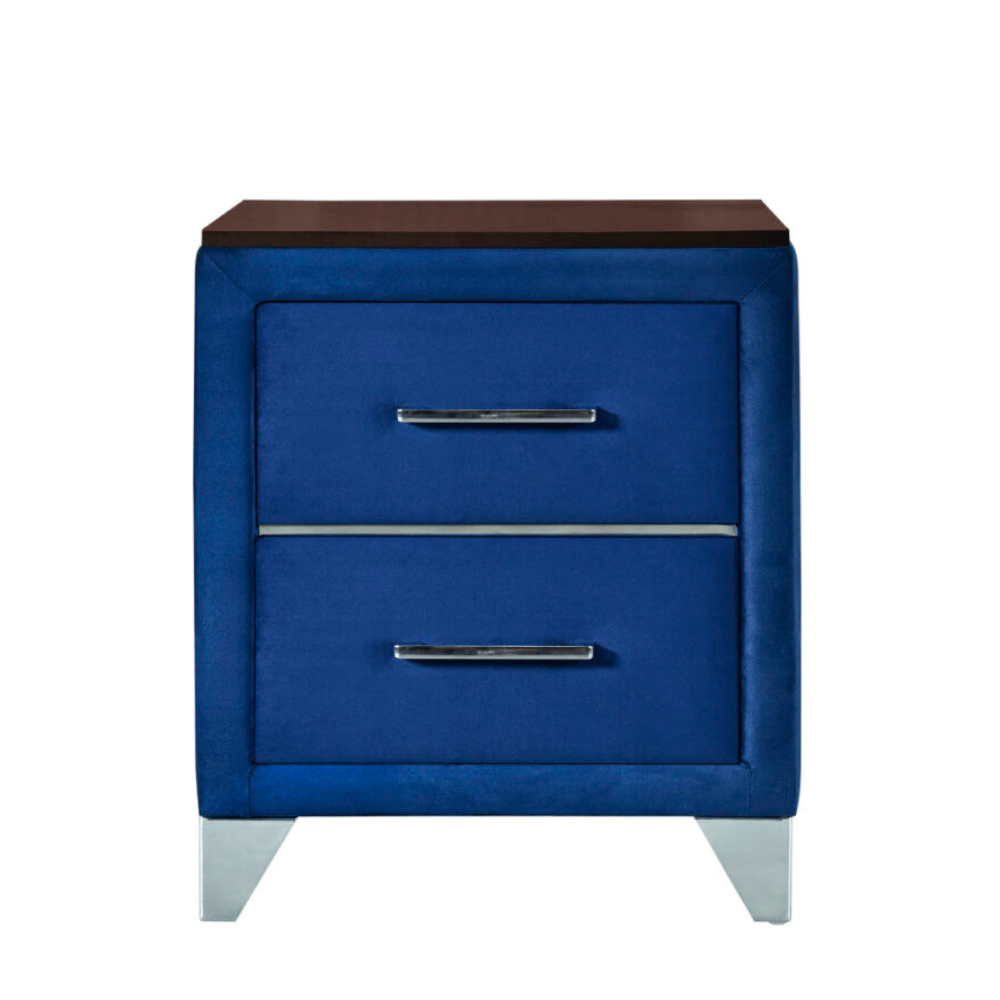 Momentous Living - Modern Elegant Velvet Fabric 2-Drawers NightStand ...