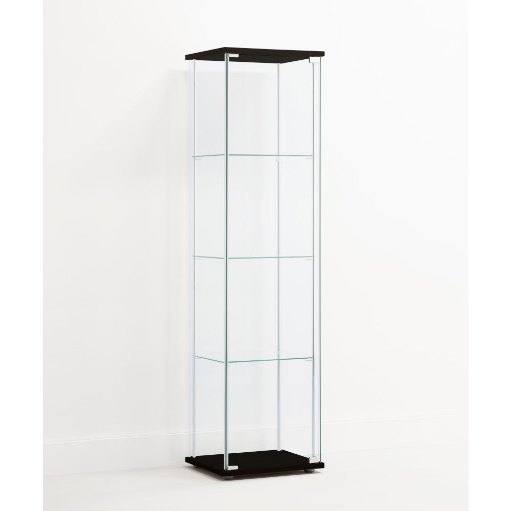 Momentous Living - Jude 4-Tier Glass Display Shelf Storage Cabinet ...