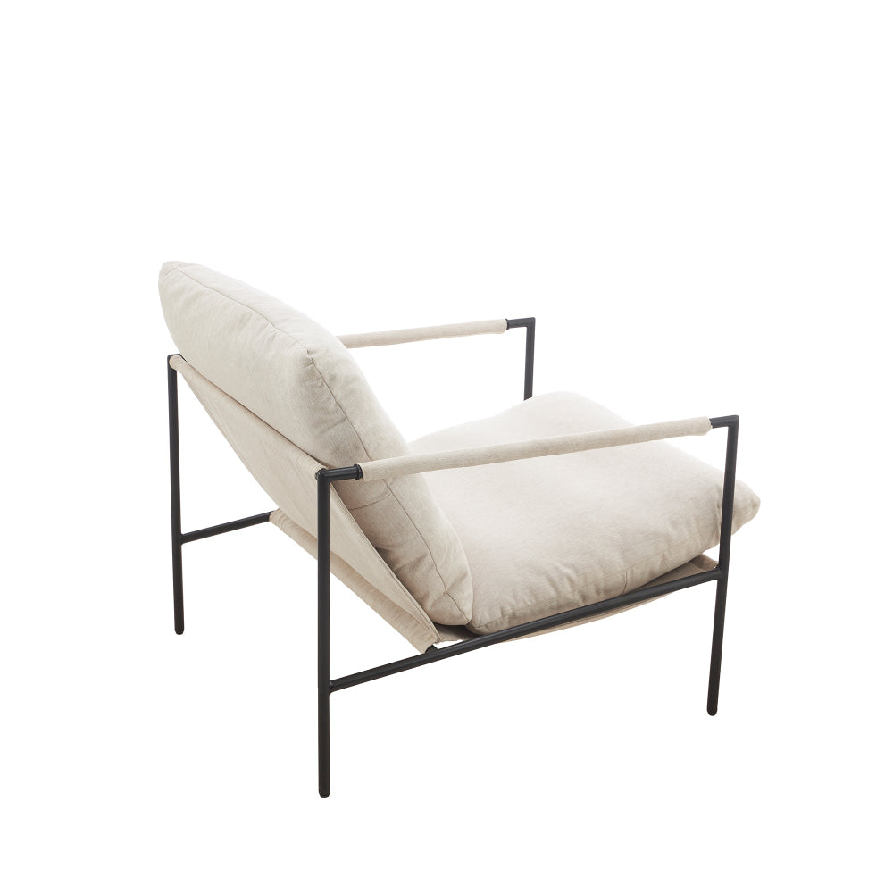 Momentous Living - Kaylen Fabric Relaxing Accent Lounge Chair Metal ...