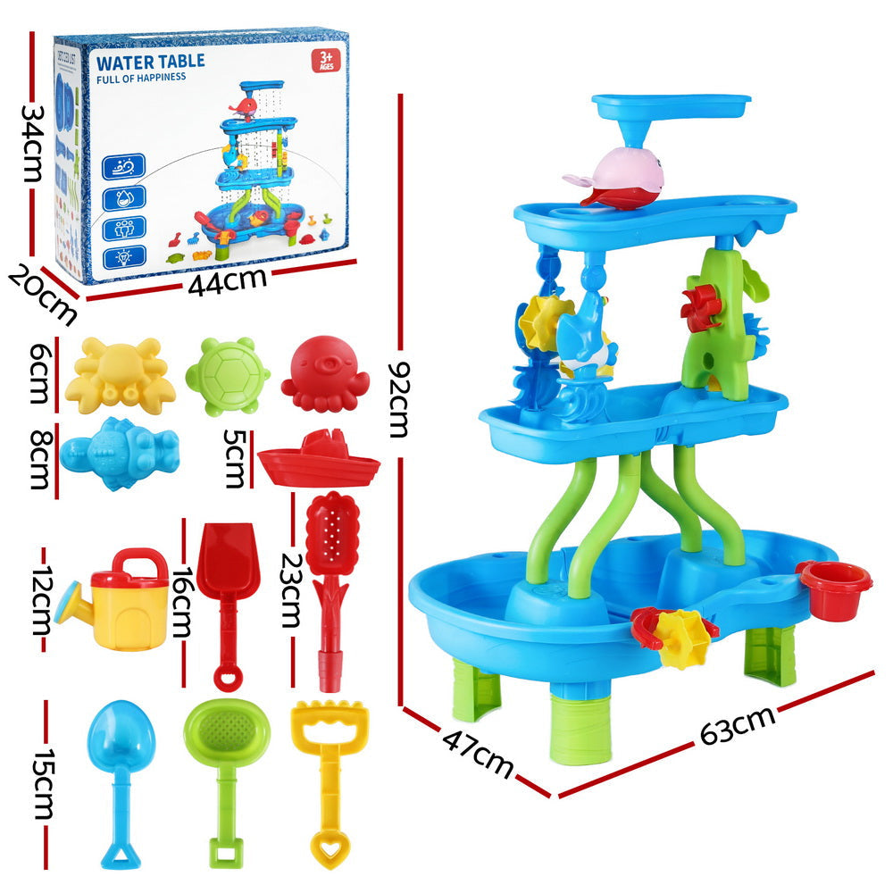Momentous Living - Kids Sand and Water Table 4-Tier Waterfall Sandpit ...